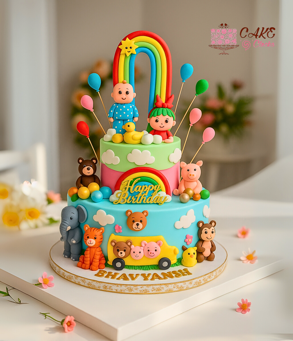 Cocomelon Jungle Friends Cake – CAKE O CLOCKS